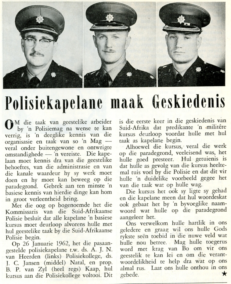 1962: SAP CHAPLAINS: THE BEGINNING - Nongqai BLOG
